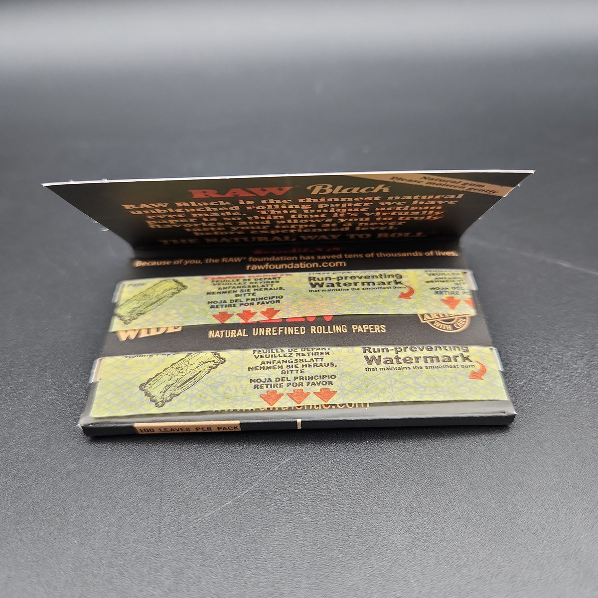 Raw Classic Black Single Wide Double Window Rolling Papers Avernic