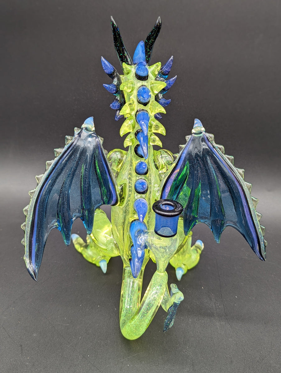 Crushed Opal Dragon Sculpture Dab Rig - Mako Glass – Avernic Smoke Shop