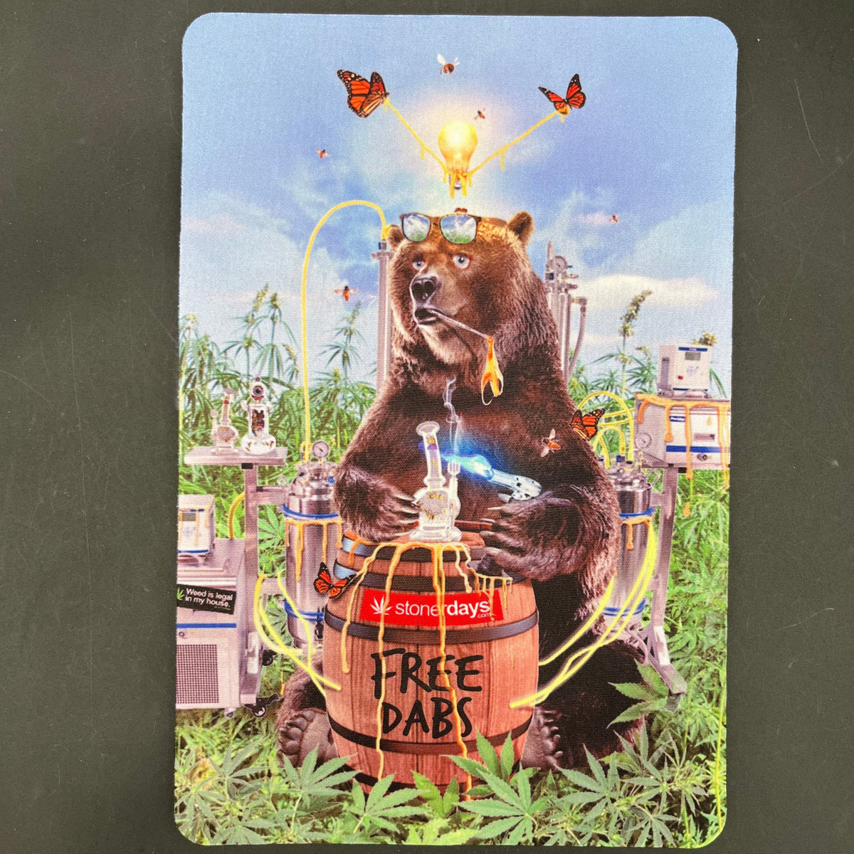 "Free Dabs Bear" Dab Mat By StonerDays | 8" x 12" – Avernic Smoke Shop