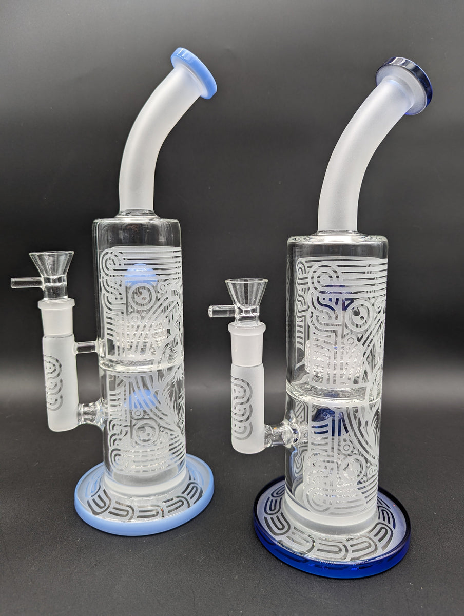 Fully Sandblasted Dual Matrix Bong – Avernic Smoke Shop