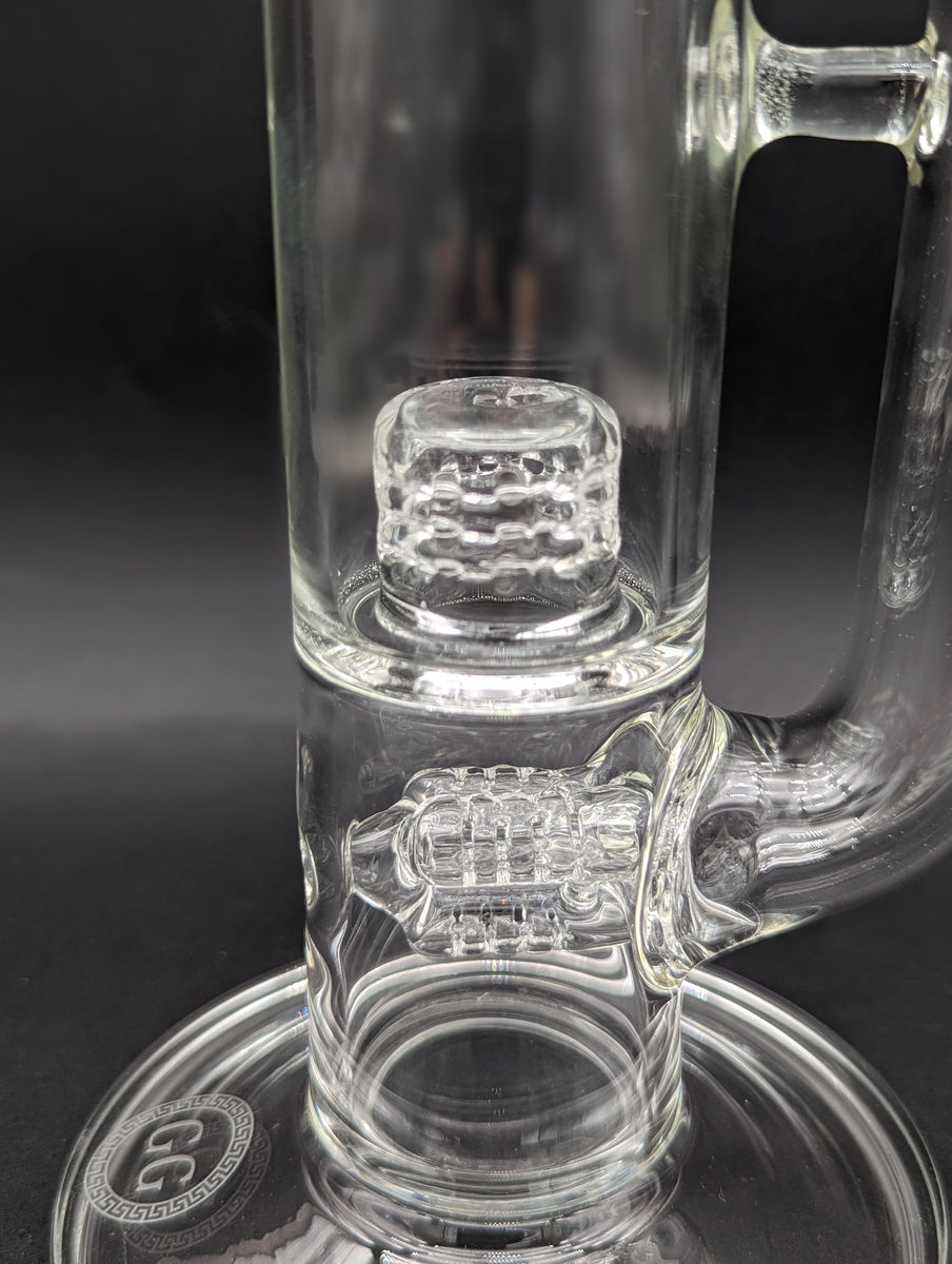 Greek Glass Threeline to 360 Grid Cap Tube – Avernic Smoke Shop