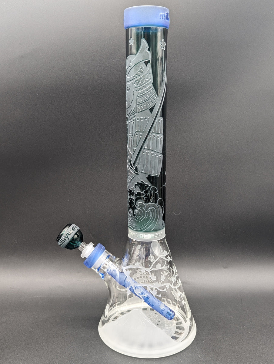 Milkyway Glass "Femme Samurai" 16″ Beaker Bong – Avernic Smoke Shop