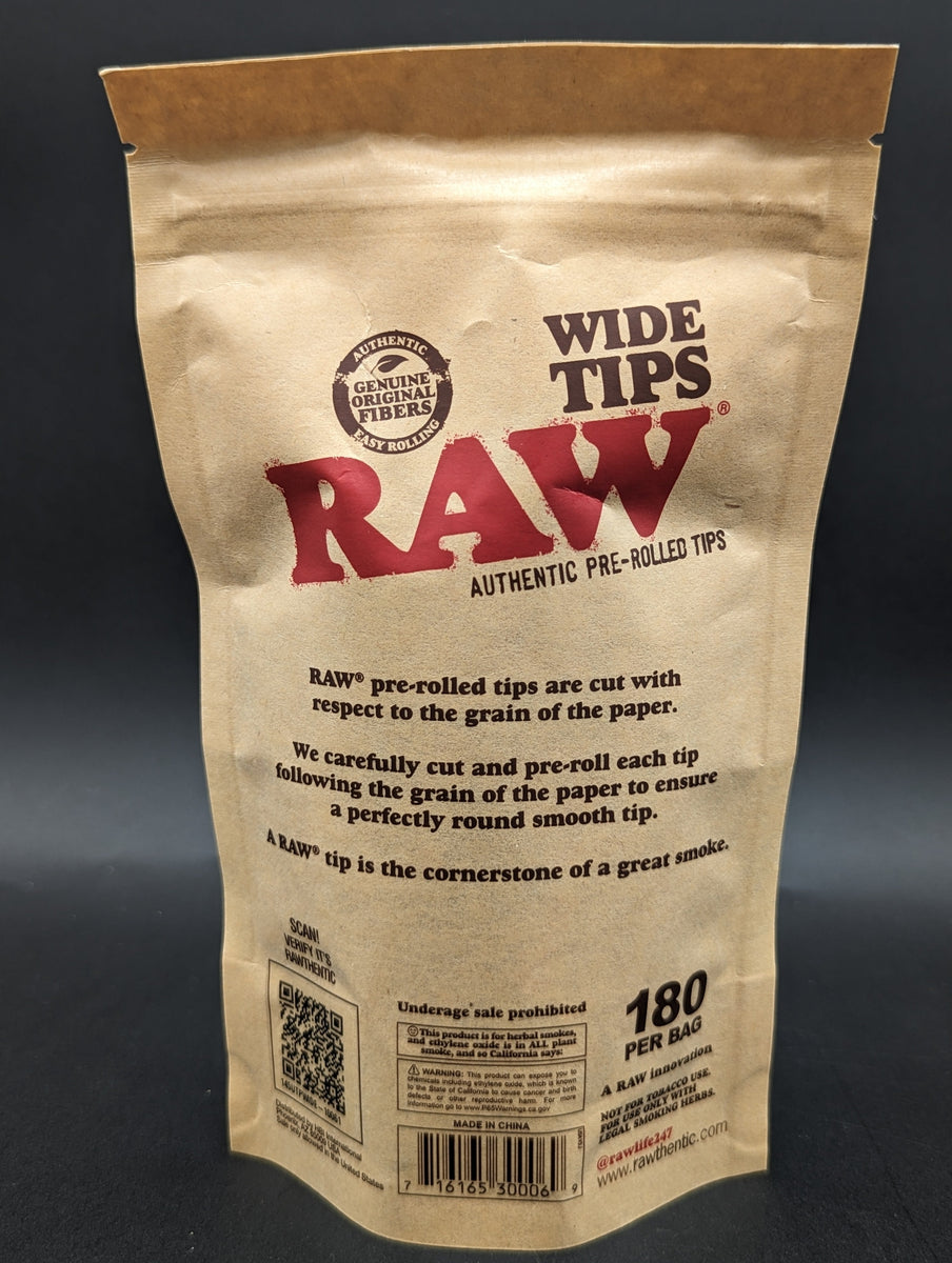 RAW Pre-Rolled Wide Tips - 180pc Bag – Avernic Smoke Shop