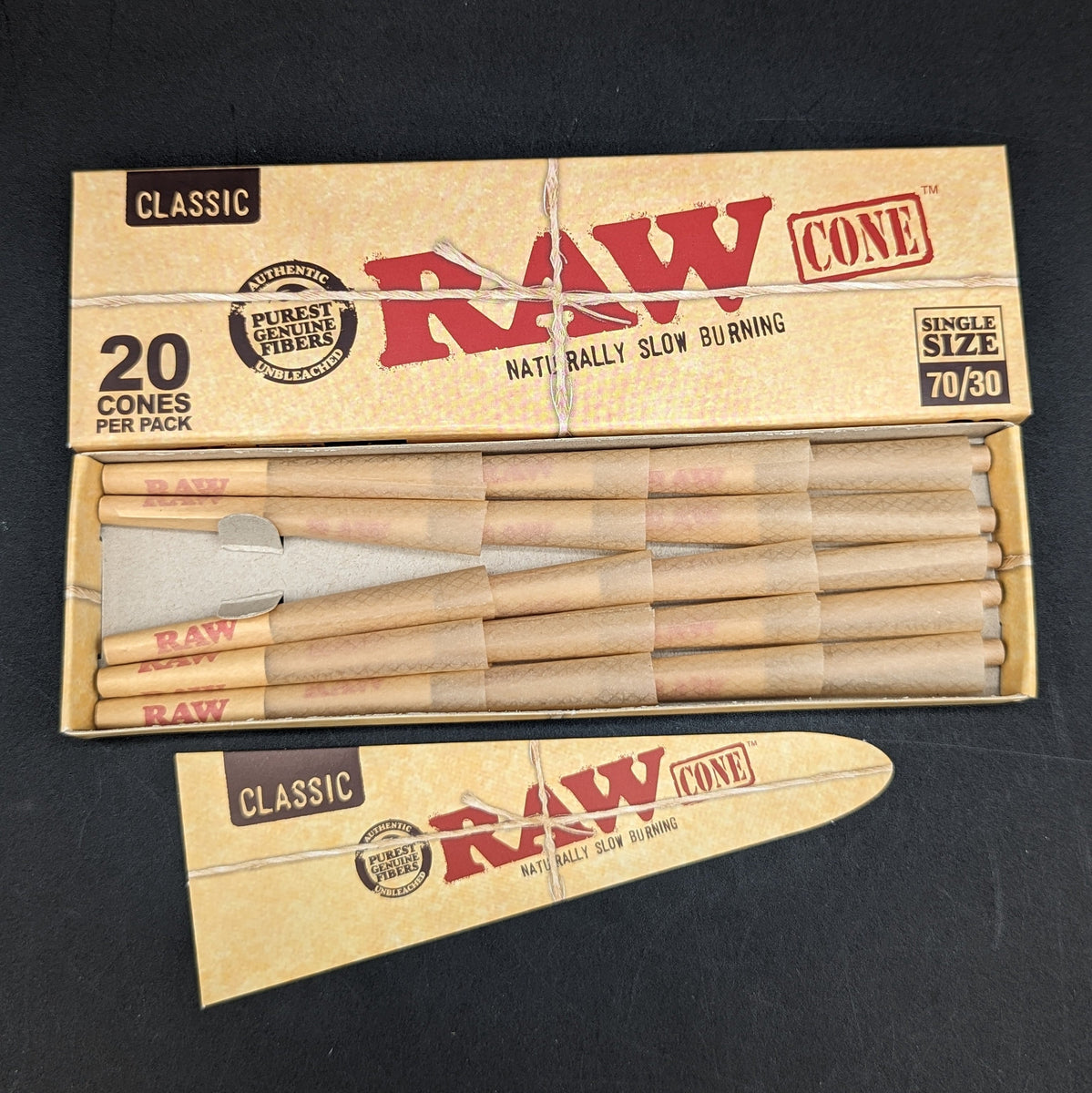 RAW Single 70/30 Cones - 20 Pack – Avernic Smoke Shop