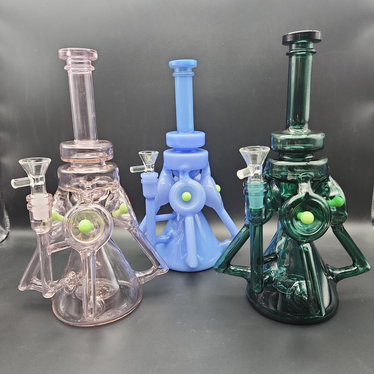 11" Quad Tube Recycler w/ Pyramid Perc – Avernic Smoke Shop