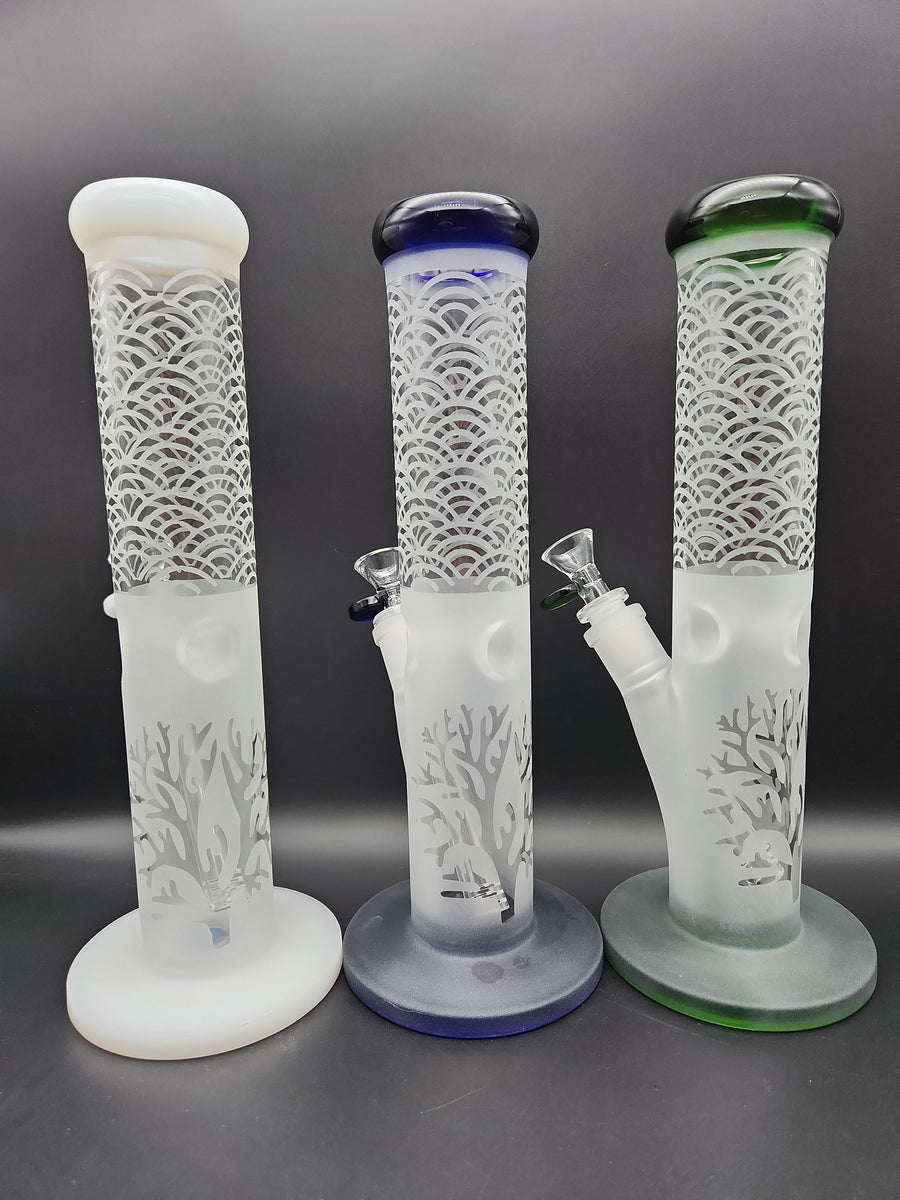 11.5" Sandblasted Tree of Life Straight Tube – Avernic Smoke Shop