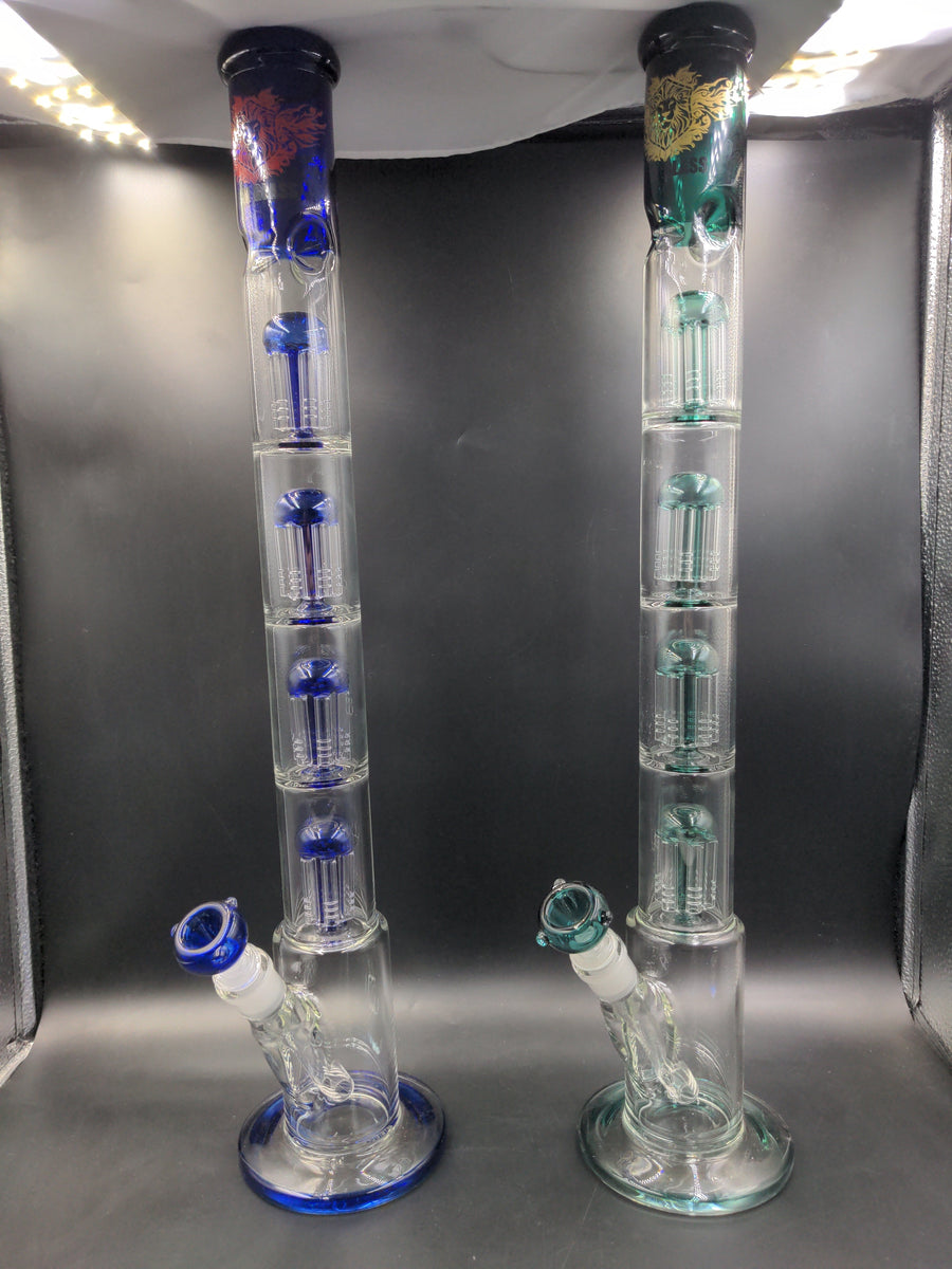 23" MGM Quad Tree Perc Glass Straight Tube – Avernic Smoke Shop
