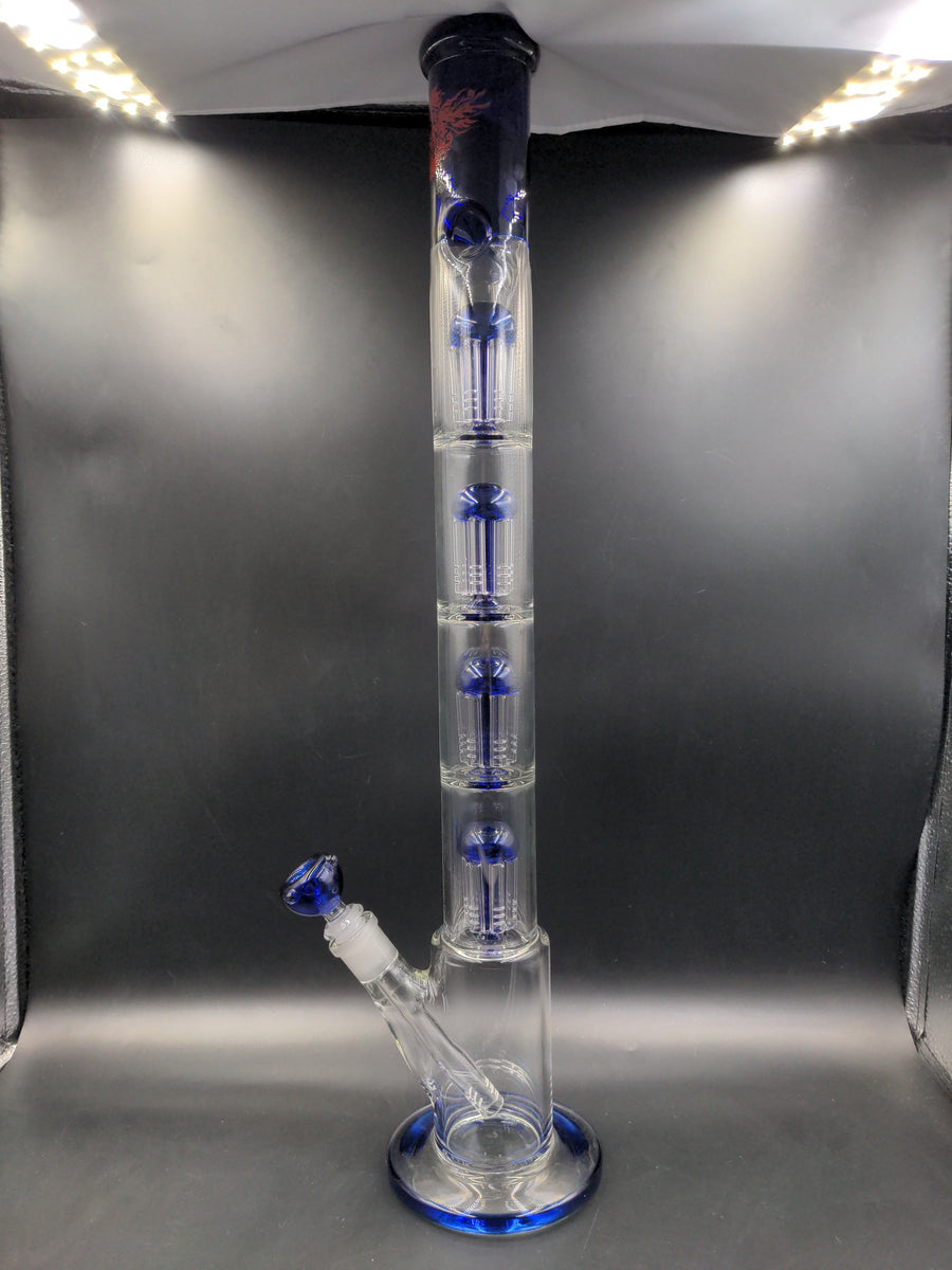 23" MGM Quad Tree Perc Glass Straight Tube – Avernic Smoke Shop