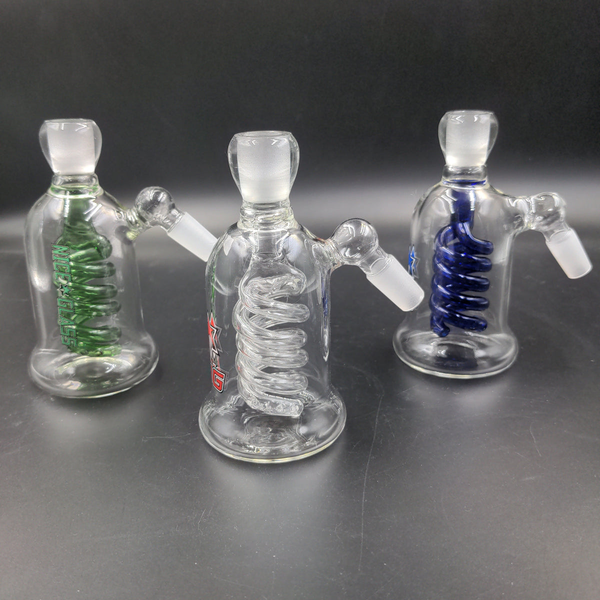 Double-Coil Diffuser Ash Catchers - 14mm 45 Degrees – Avernic Smoke Shop