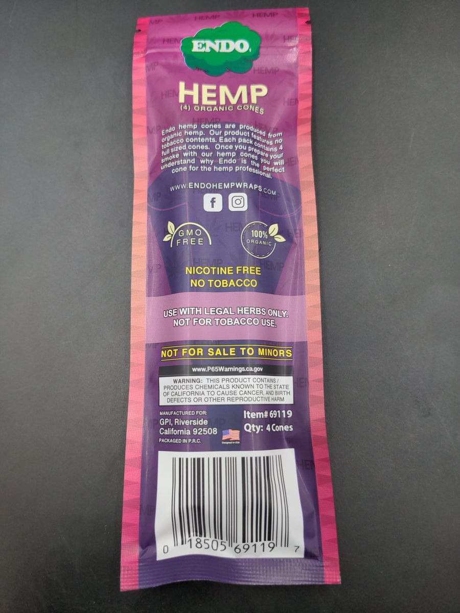 Endo Organic Hemp Wrap Cones | 4 Cones/Pack – Avernic Smoke Shop