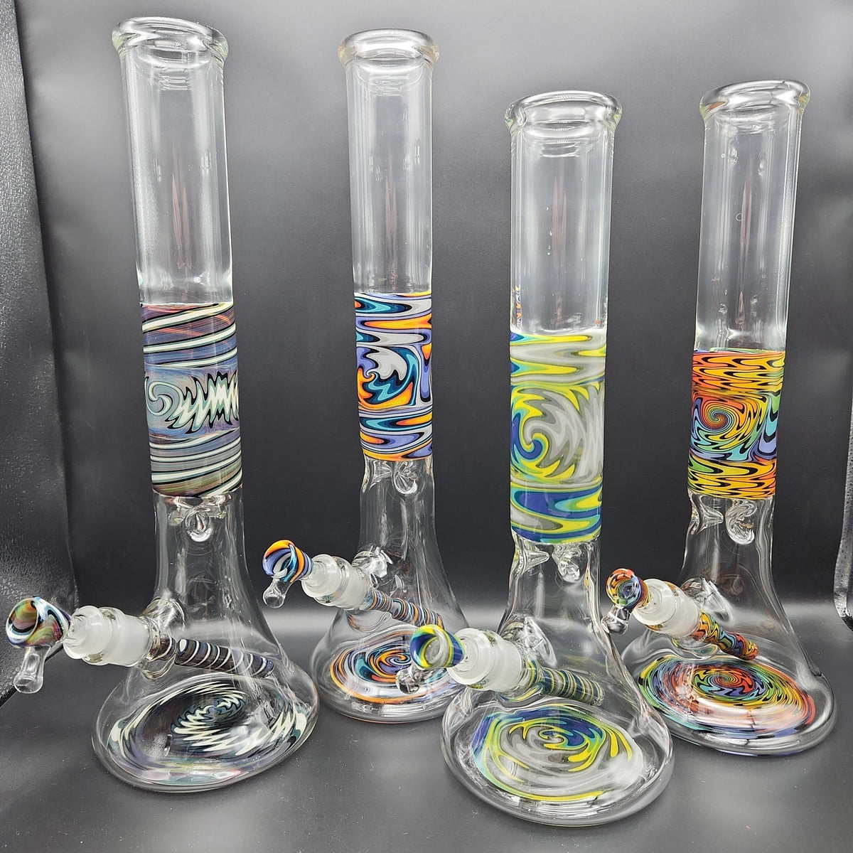 Full Wig Wag Beaker Bongs 14"-16" - By Texas Hot Glass – Avernic Smoke Shop