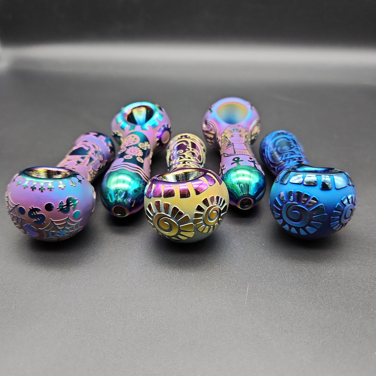 Geo Neo Spoon Pipe | 4" | Asst Colors & Designs – Avernic Smoke Shop