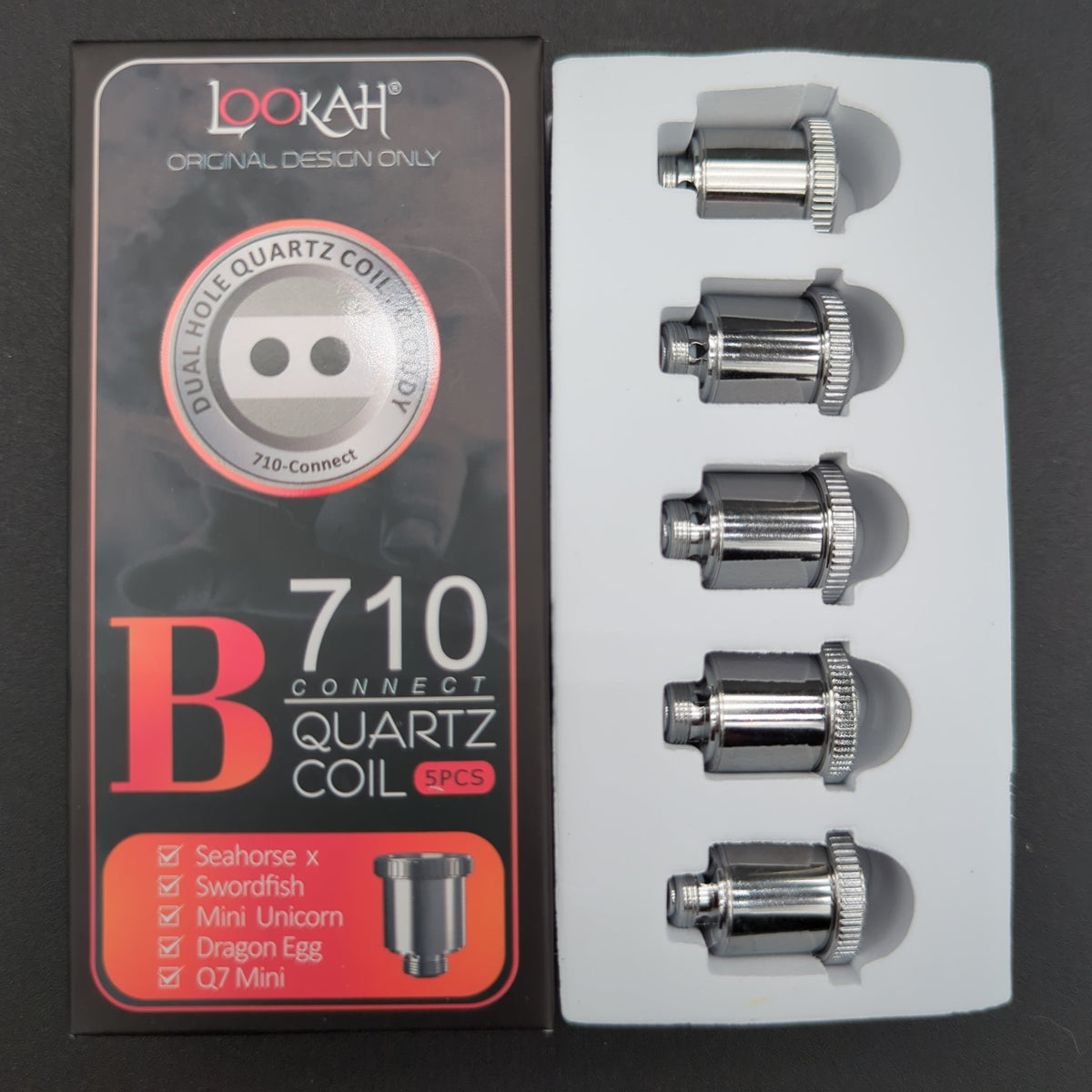 Lookah 710 Connect Quartz Coil B | 5pc | Dual Hole – Avernic Smoke Shop