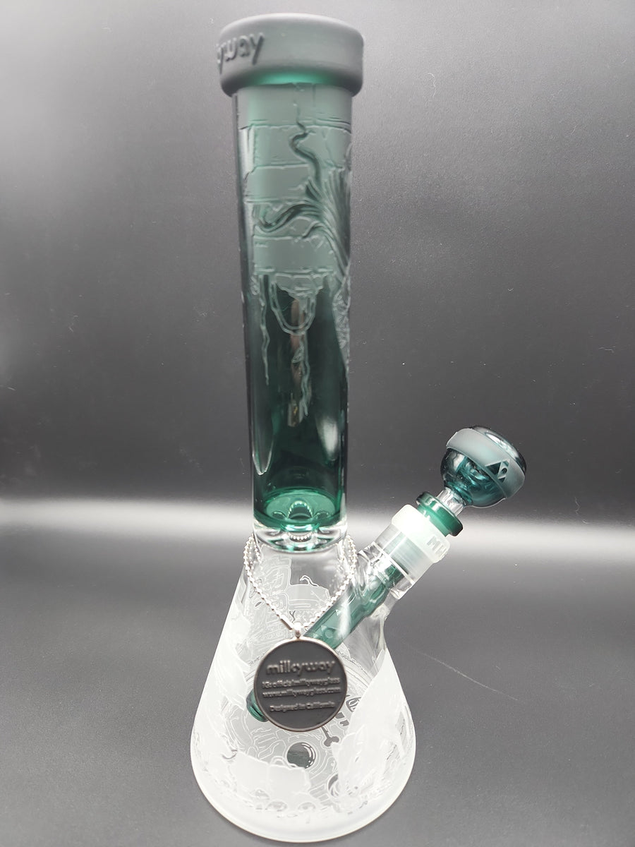 Milkyway Glass "Ancient Ruins" 11" Beaker - Teal – Avernic Smoke Shop