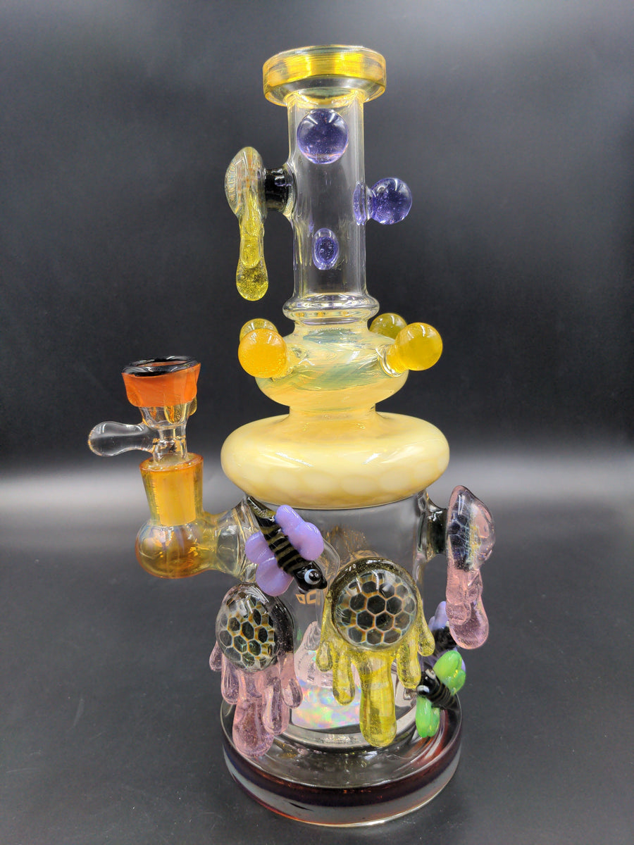 Trippy Glass Bongs Empire Glassworks UV Nano Rig Cosmic Mushrooms Bong